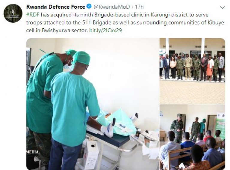 US Department of Defence Partners with RDF to Set up Military Clinic ...
