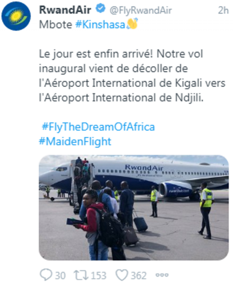 More Business Deals as RwandAir Launches Kinshasa Flights – KT PRESS