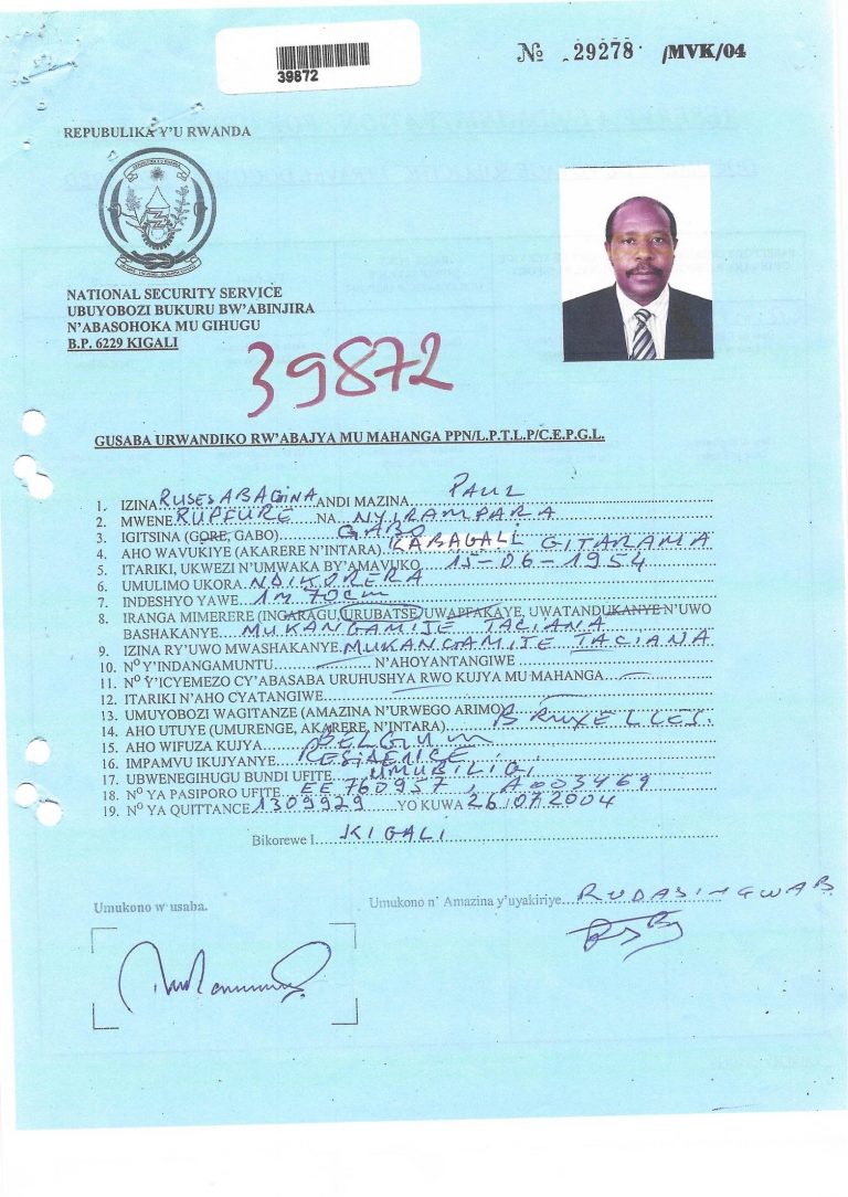 Rusesabagina Acquired Rwandan Passport in 2004 - KT PRESS