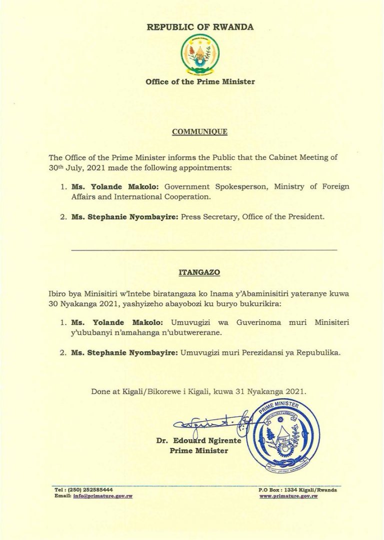 Government of Rwanda Gets New Spokesperson - KT PRESS