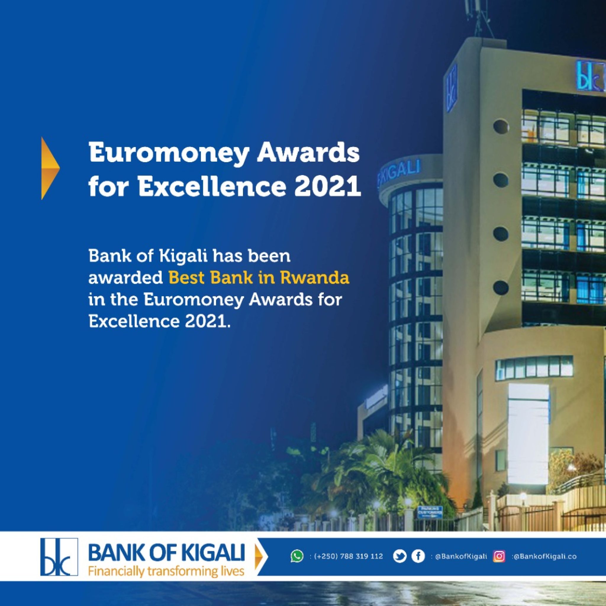 Bank of Kigali Awarded “Best Bank in Rwanda” in the Euromoney Awards ...